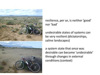 Resilience thinking and the sustainability of agricultural systems | PPT