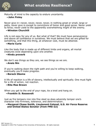 Handout for Resiliency Training (VTT) | PDF