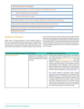 Resilience Week 2016 Hosted by The Rockefeller Foundation | PDF