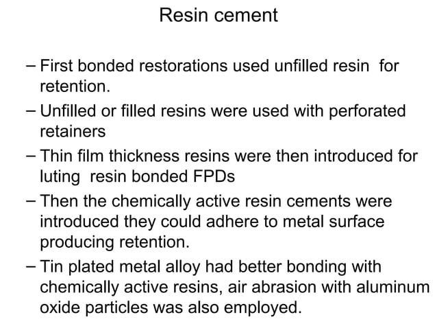 Resin bonded FPDs | PPT | Dental Health | Diseases and Conditions
