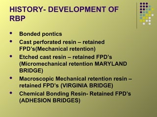 Resin Bonded Bridges mary land bridge.ppt