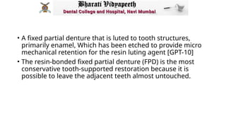 resin bonded prosthesis in fpd .pptx. . | PPT