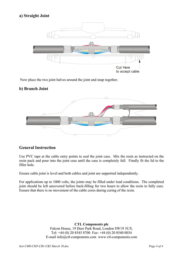 Resin Cable Joints, Multicore Power Cables XLPE PILC - Branch Joints ...