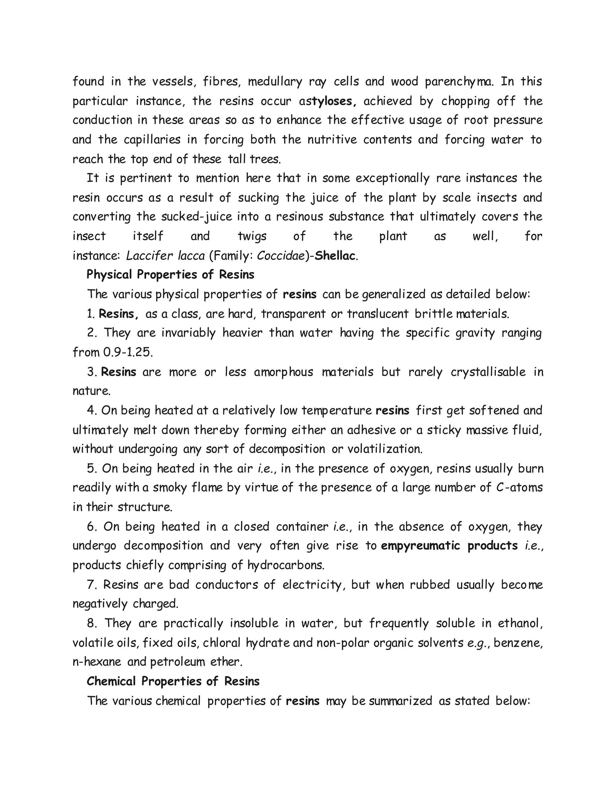 Resin combinations lecture notes | DOCX