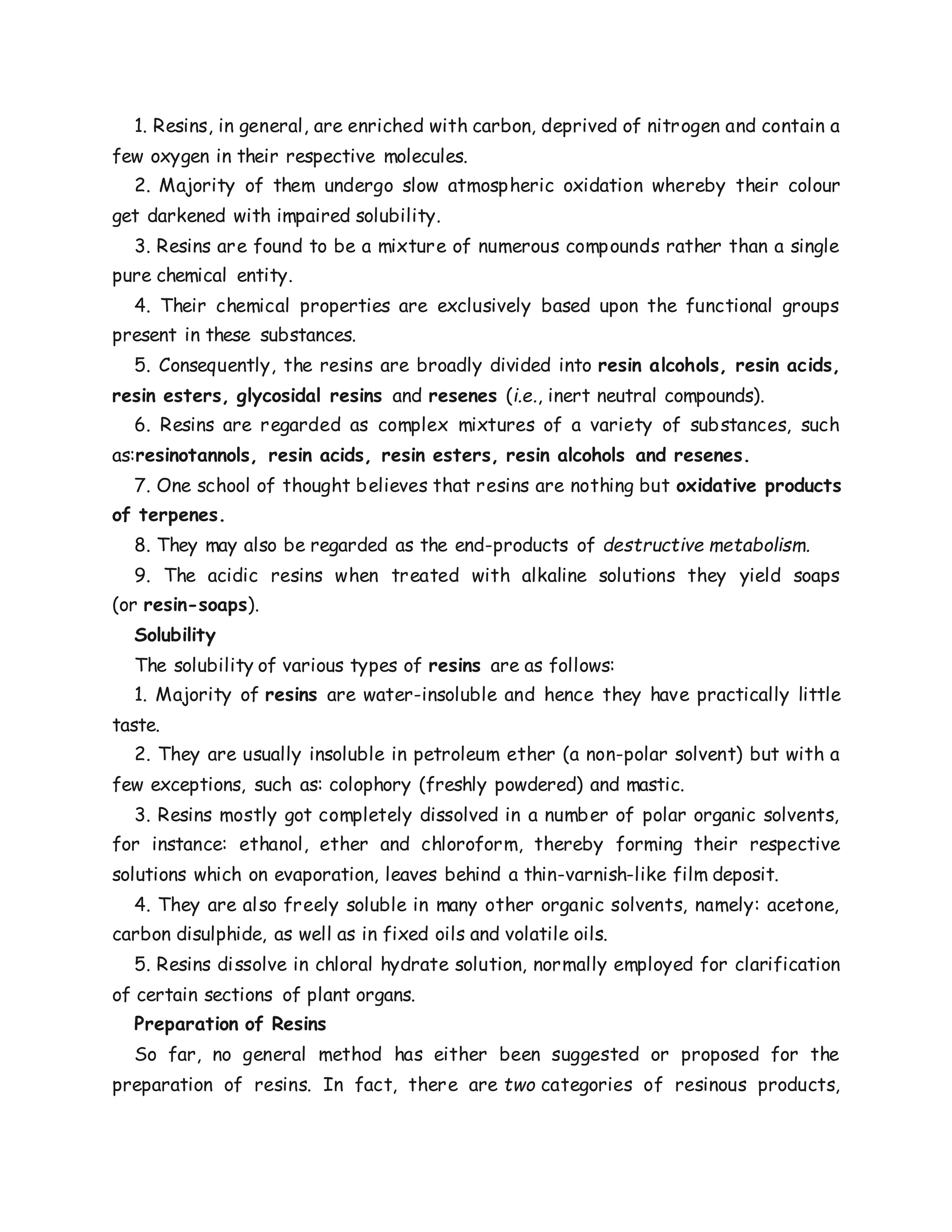 Resin combinations lecture notes | DOCX