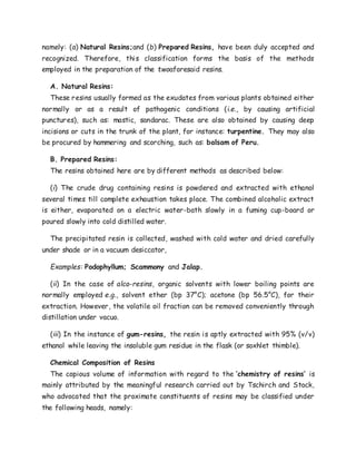 Resin combinations lecture notes | DOCX