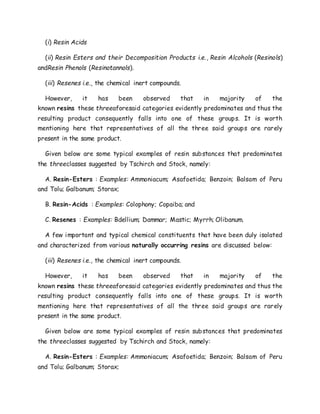 Resin combinations lecture notes | DOCX