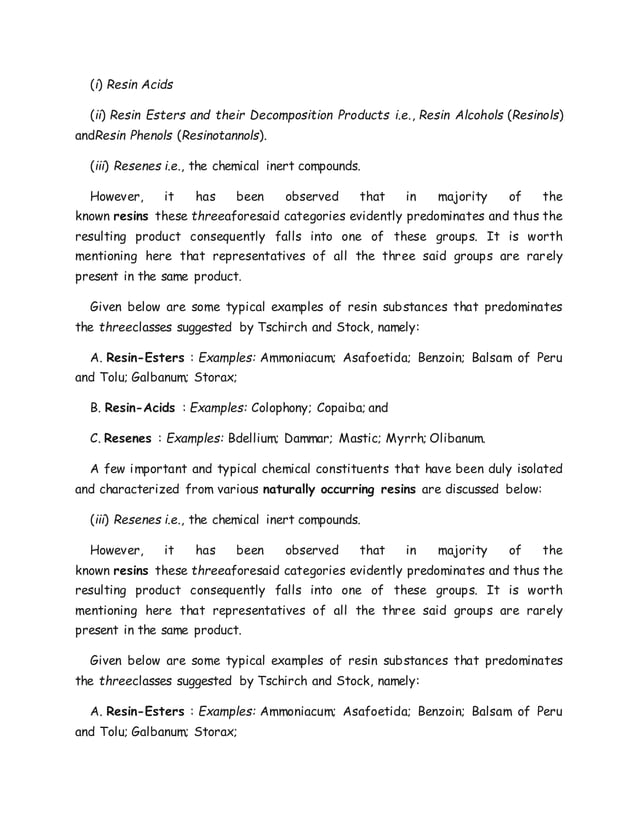 Resin combinations lecture notes | DOCX