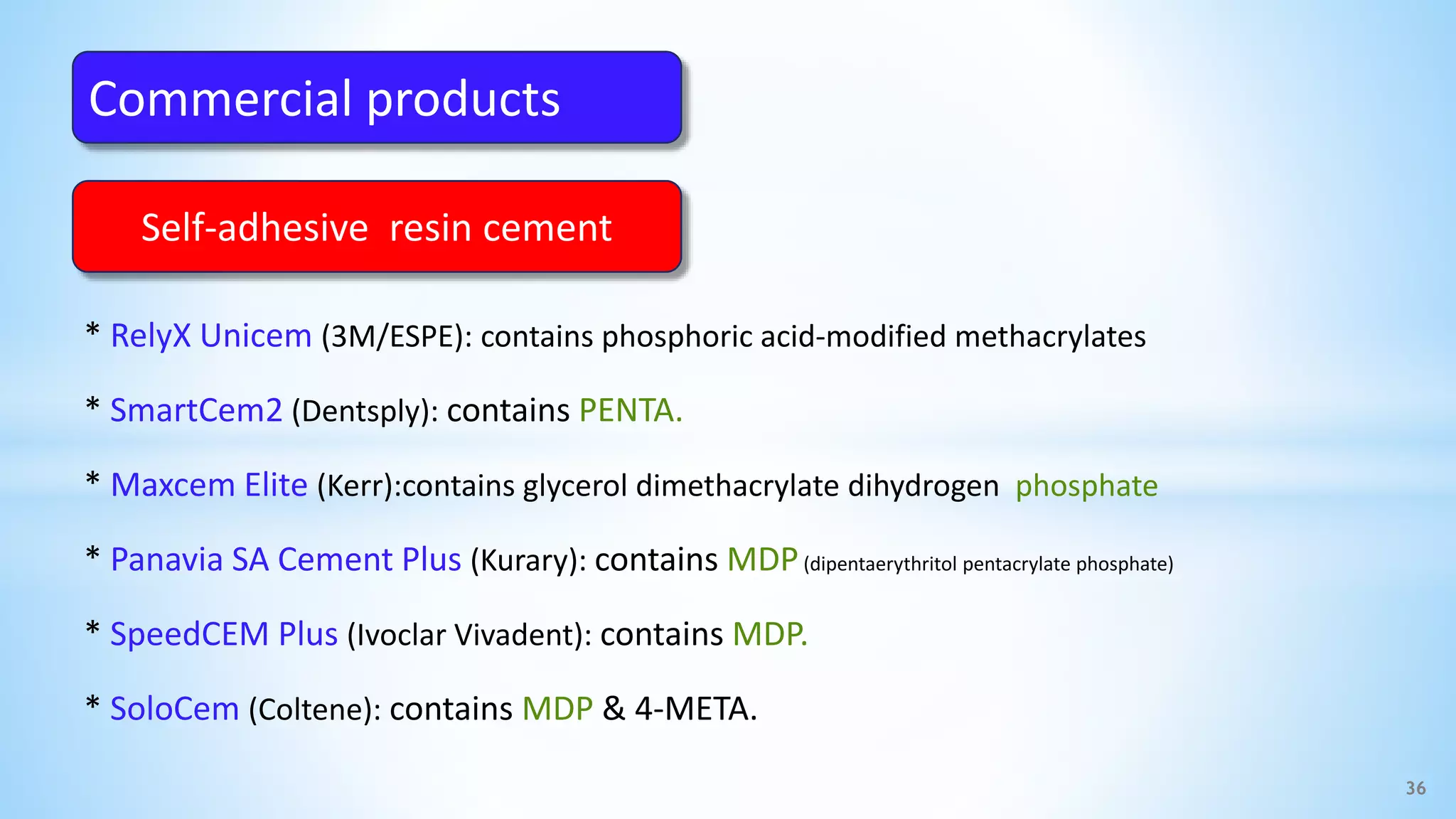 Resin Luting cements (2nd edition) | PPTX | Dental Health | Diseases and Conditions