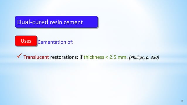 Resin Luting cements (2nd edition) | PPTX | Dental Health | Diseases and Conditions