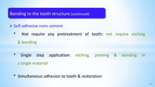 Resin Luting cements (2nd edition) | PPTX