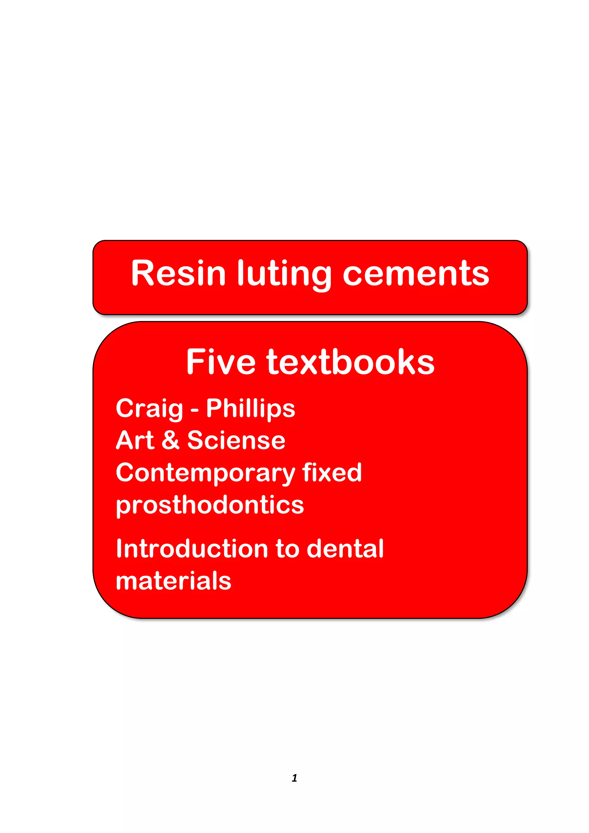 Resin Luting Cements (2nd edition) pdf | PDF