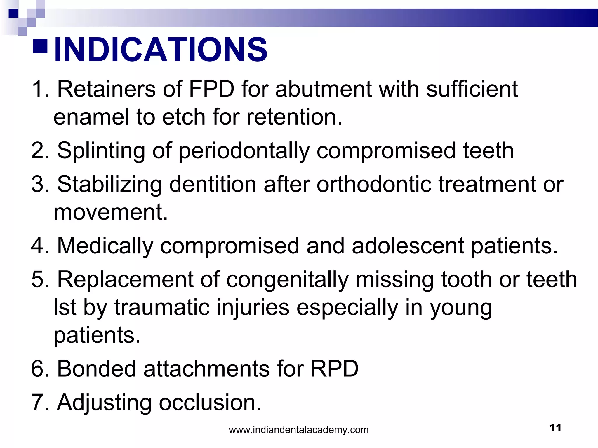 Resin retained fpd/ academy general dentistry | PPT