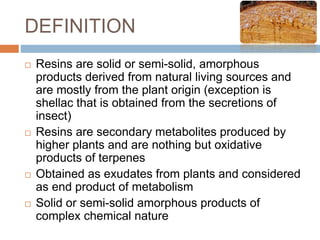 Resins and Resin Combinations | PPTX