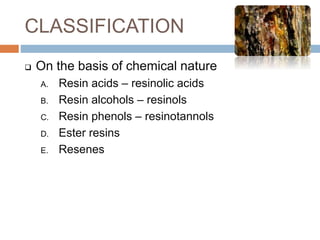 Resins and Resin Combinations | PPTX