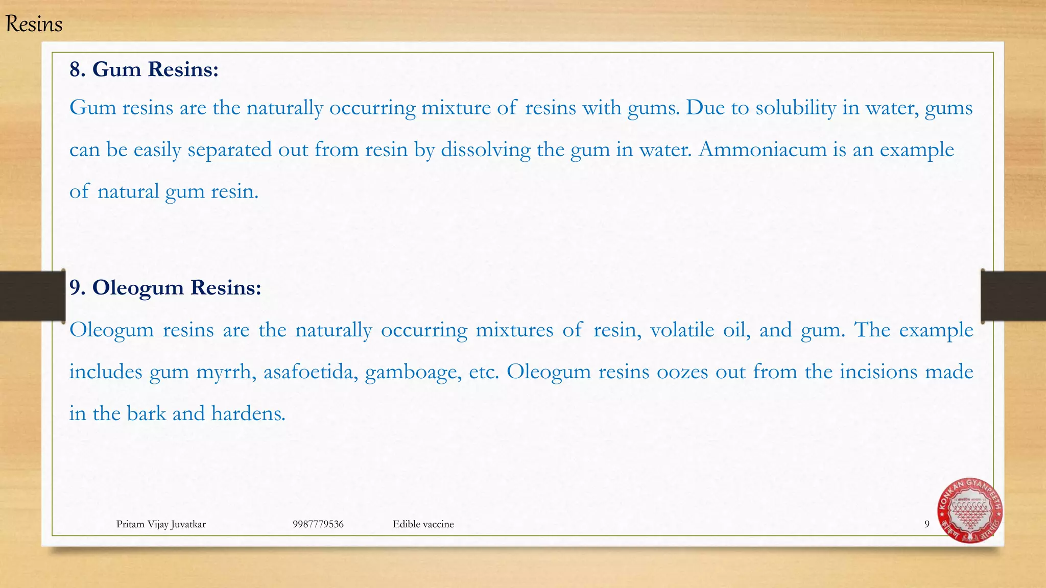 Resins | PPTX | Chemistry | Science