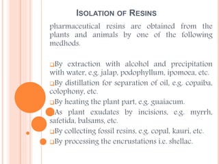 Resins and resin combinations | PPTX