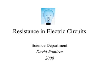 Resistance In Circuits | PPT
