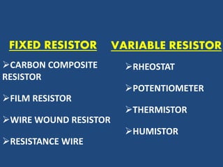 Resistance and their combinations | PPTX