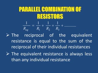 Resistance and their combinations | PPTX