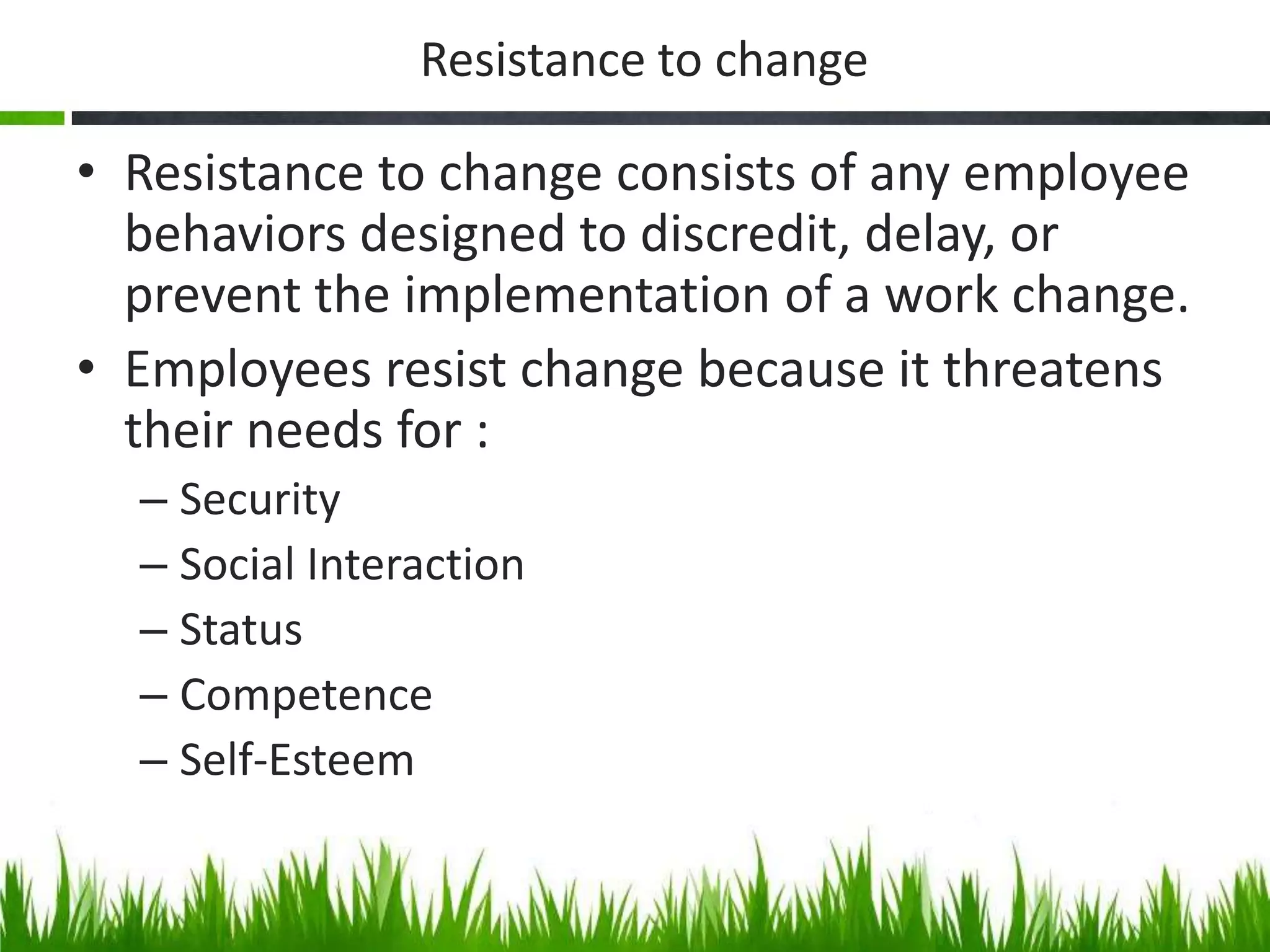 Resistance and types of resistance to change | PPTX