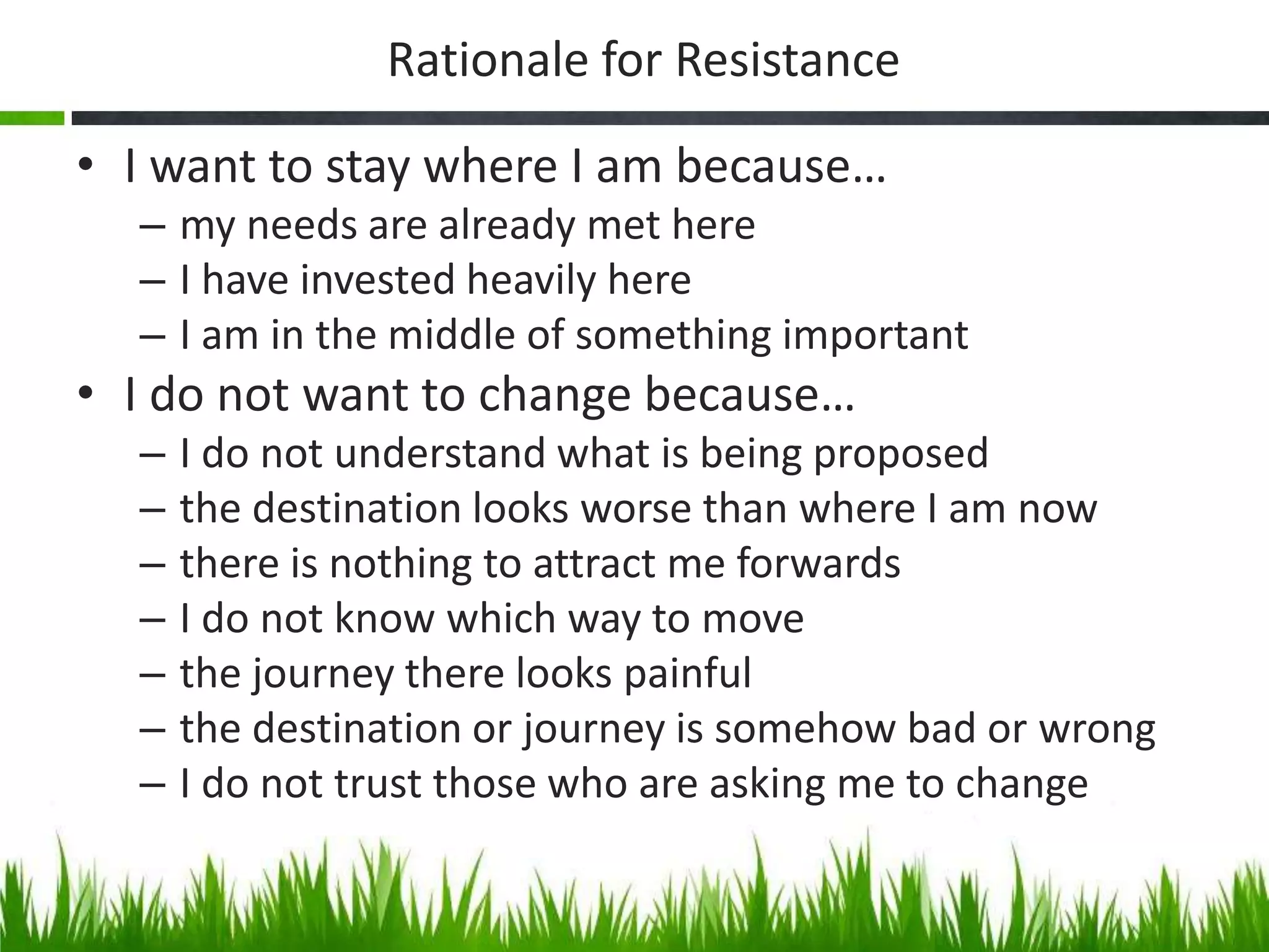 Resistance and types of resistance to change | PPTX