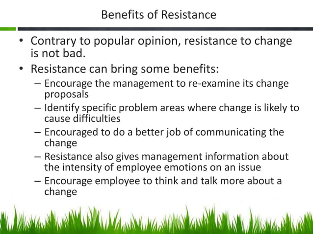 Resistance and types of resistance to change | PPTX | Business ...
