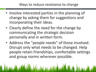 Resistance and types of resistance to change | PPTX