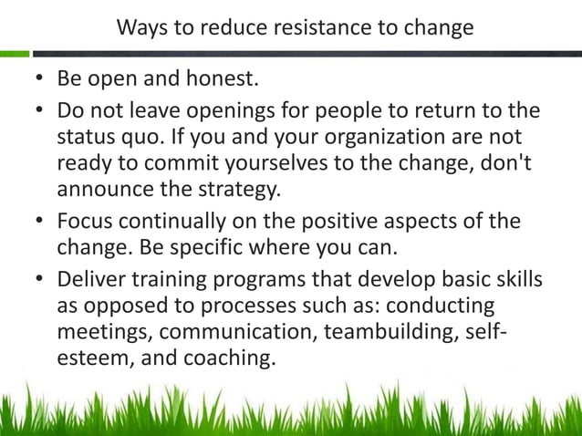 Resistance and types of resistance to change | PPTX | Business ...