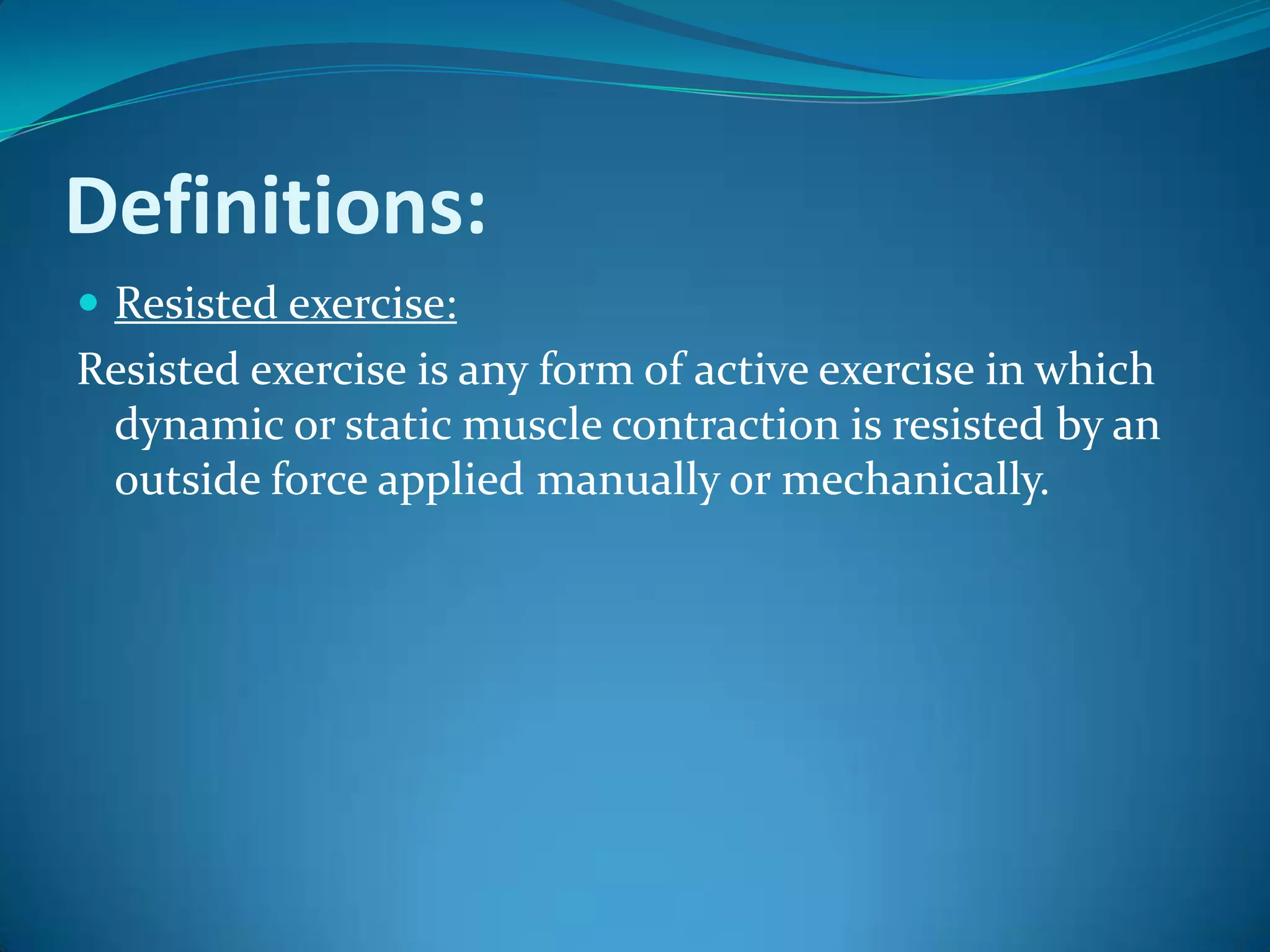 Resistance exercise | PPTX