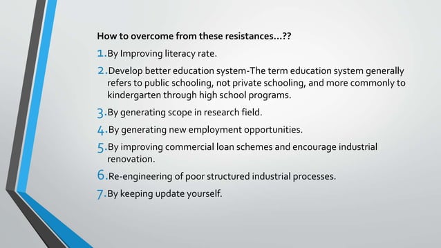 Resistance in technology change | PPT