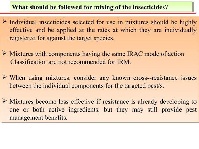 INSECTICIDE RESISTANCE MANAGEMENT STRATEGY-NAIK | PPT