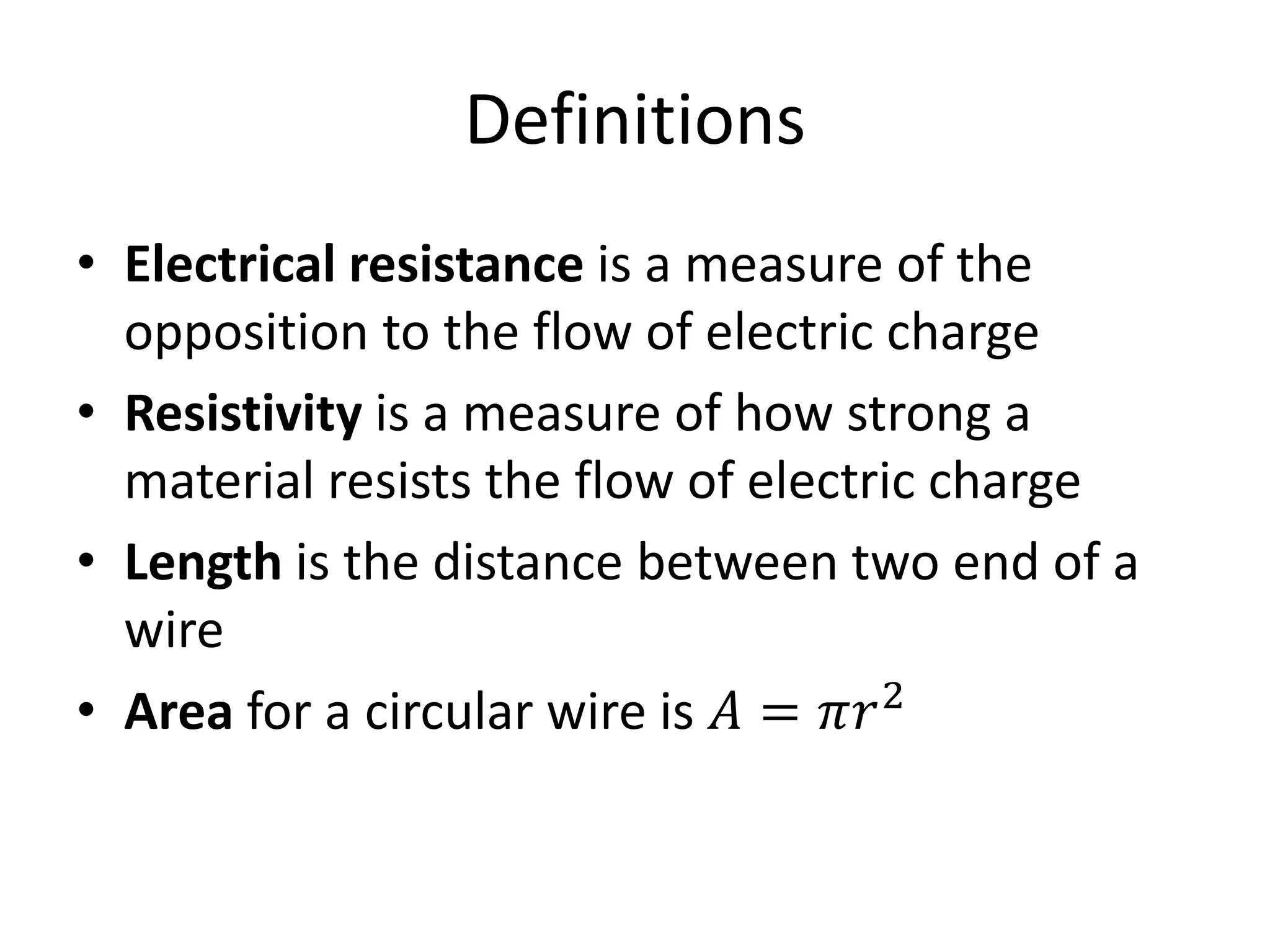 Resistance of a wire | PPTX