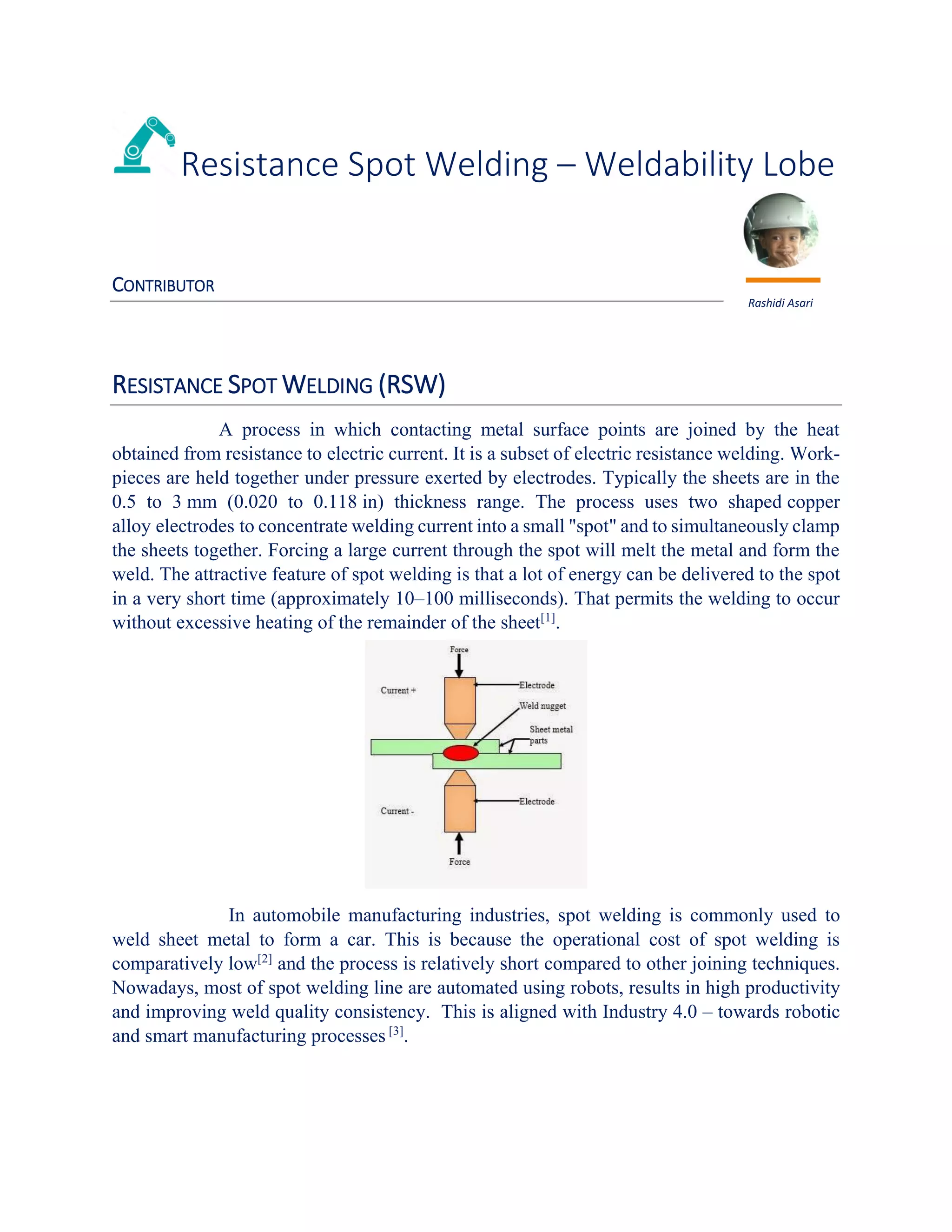 Resistance Spot Welding Process Optimization Using Lobe Curve Generator Pdf