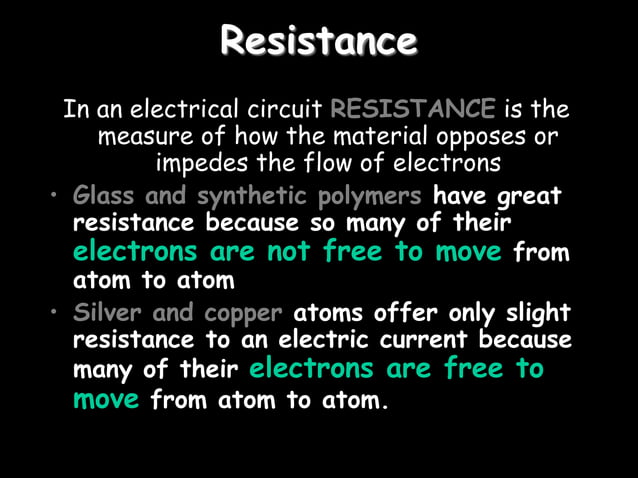 Resistance | PPT | Chemistry | Science