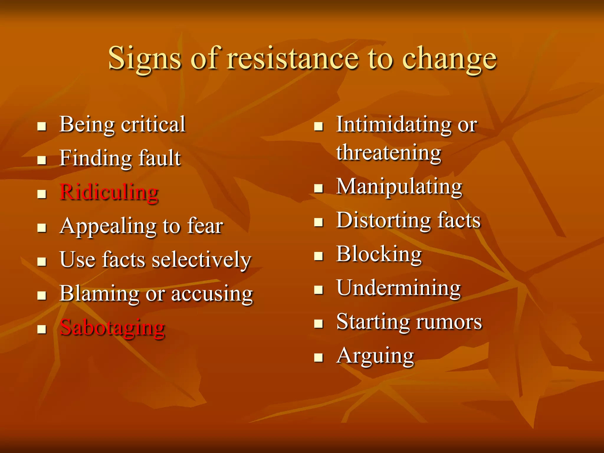 Resistance to change | PPTX
