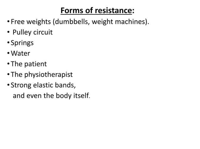 Resisted exercises.ppt | Physical Therapy | Wellness