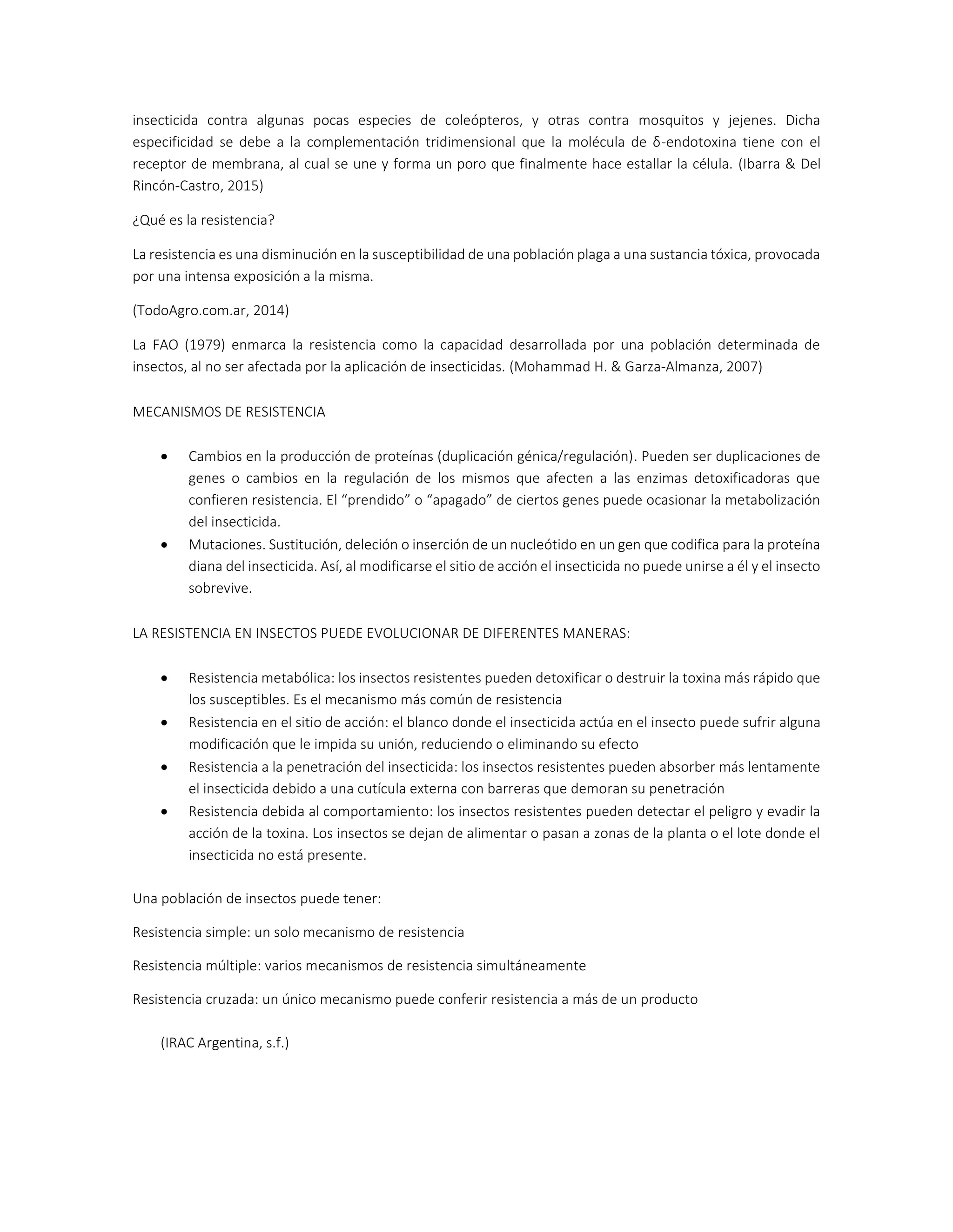 Resistencia de insectos a cultivos bt | PDF