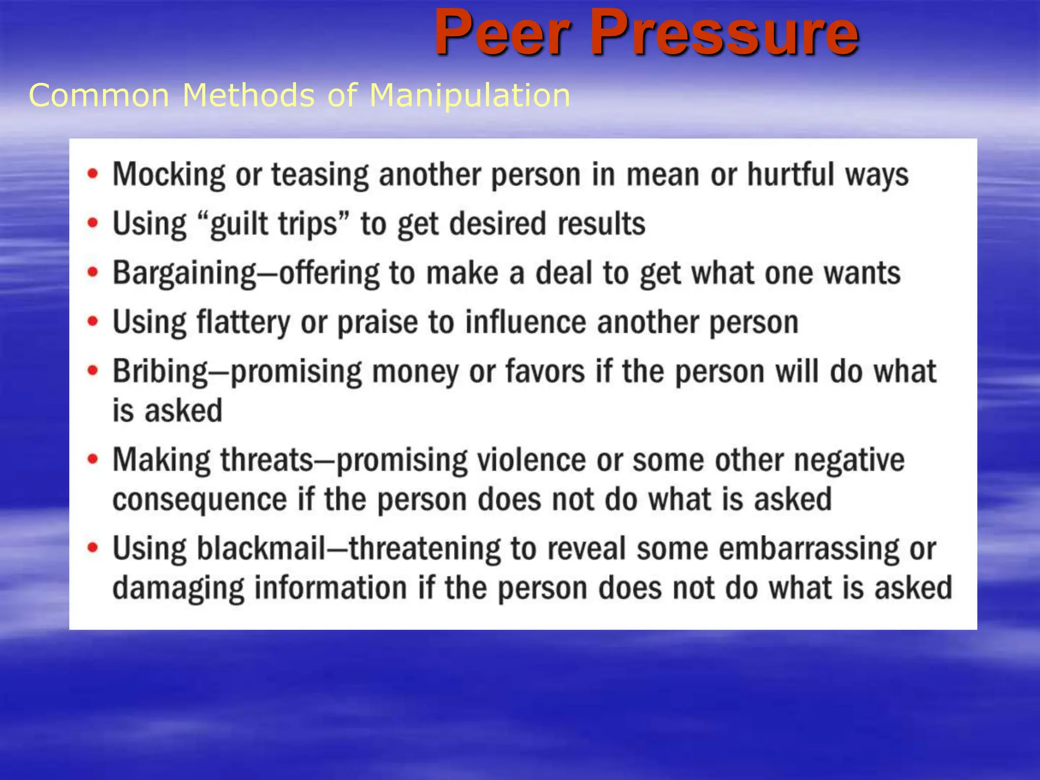 RESISTING-PEER-PRESSURE: A complete guide to holistic development.ppt