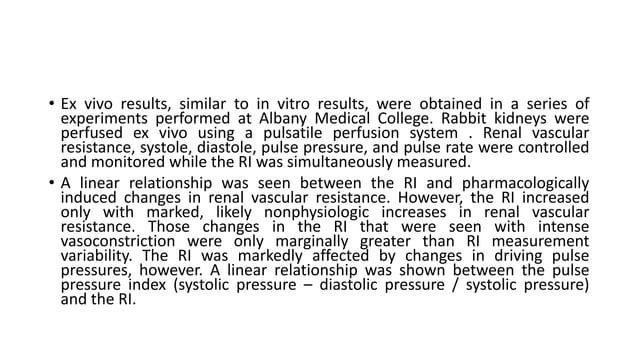 Resistive index and its applications in Urology | PPTX | Heart and ...