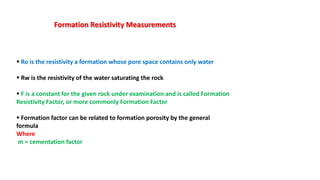 resistivity in petroleum geology is on of the measurement.pptx