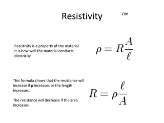 Resistivity and resistance.ppt | Physics | Science