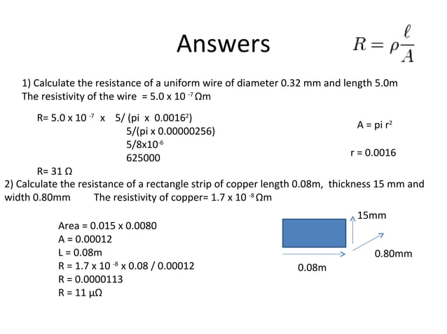 Resistivity and resistance.ppt | Physics | Science