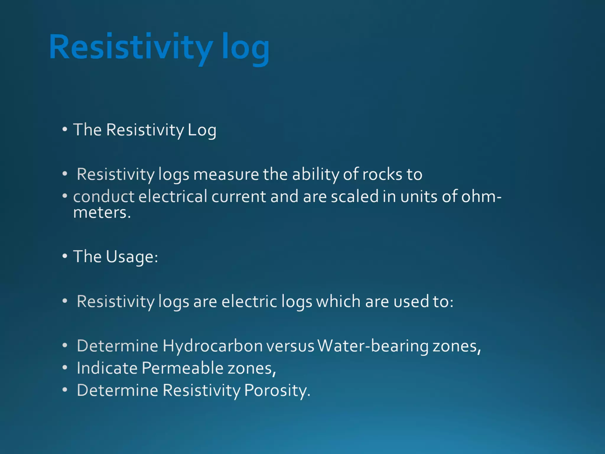 Resistivity Log | PPT