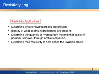 Resistivity log Wireline Logging presentation.pdf