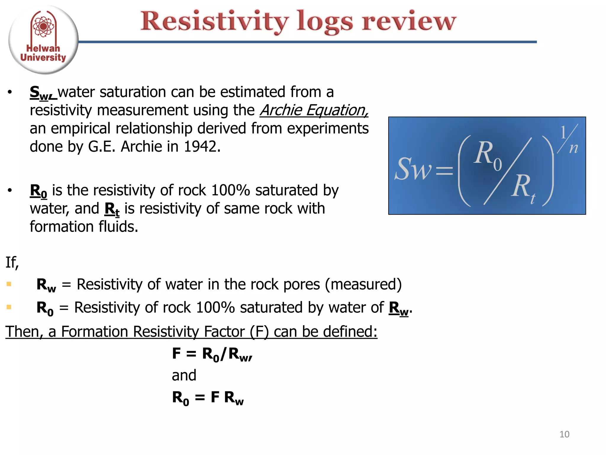 Resistivity log | PDF