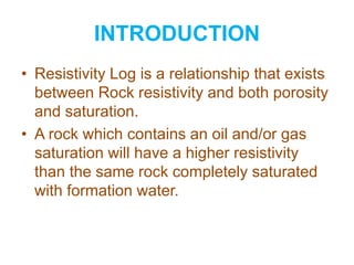 conventional resistivity logs | PPTX