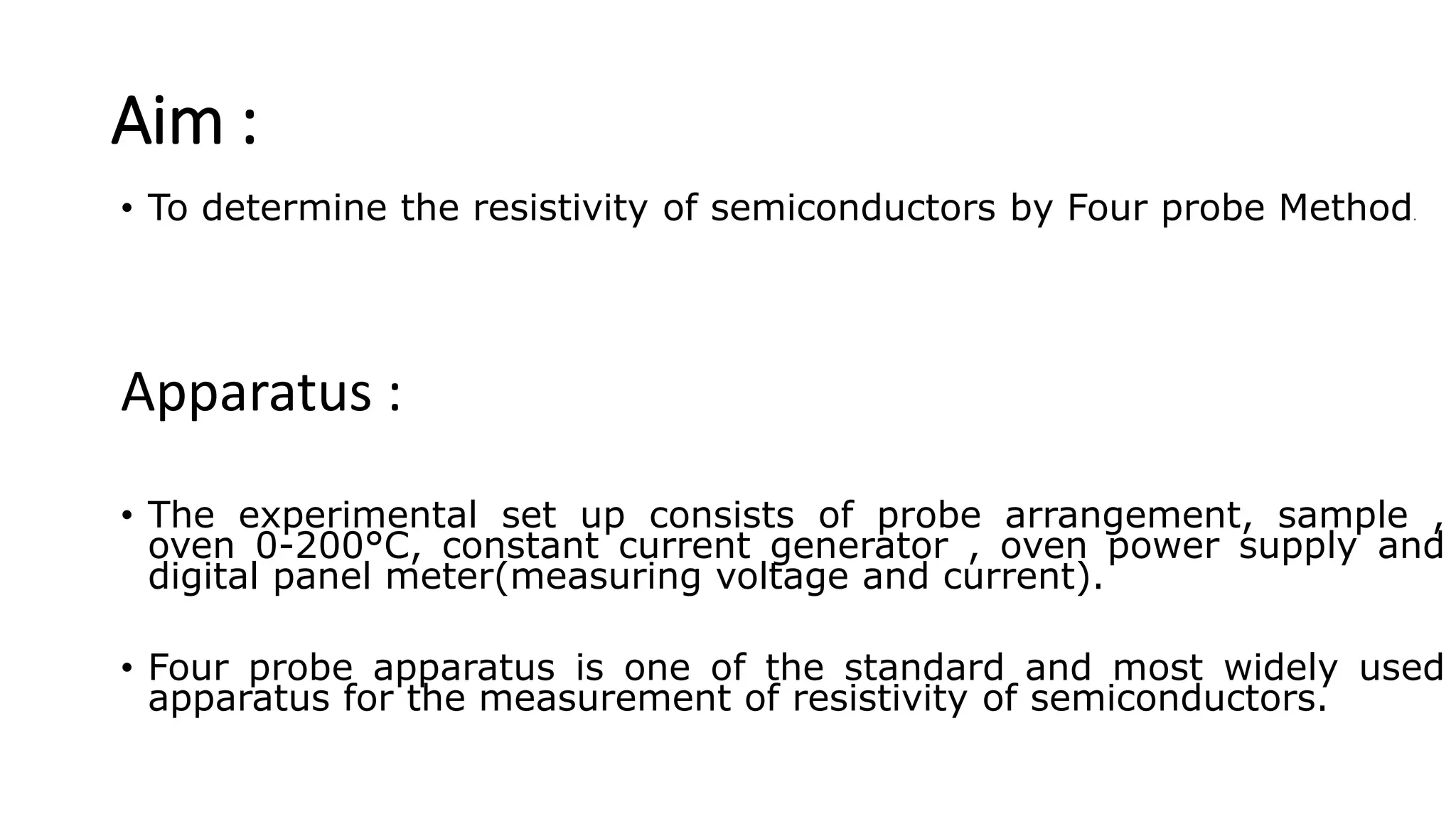 Resistivity of semiconductor by four probe method.pptx