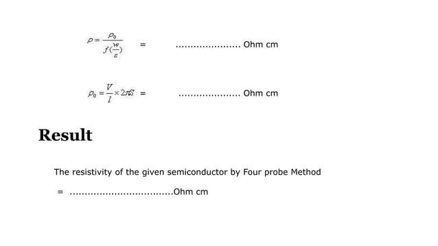 Resistivity of semiconductor by four probe method.pptx