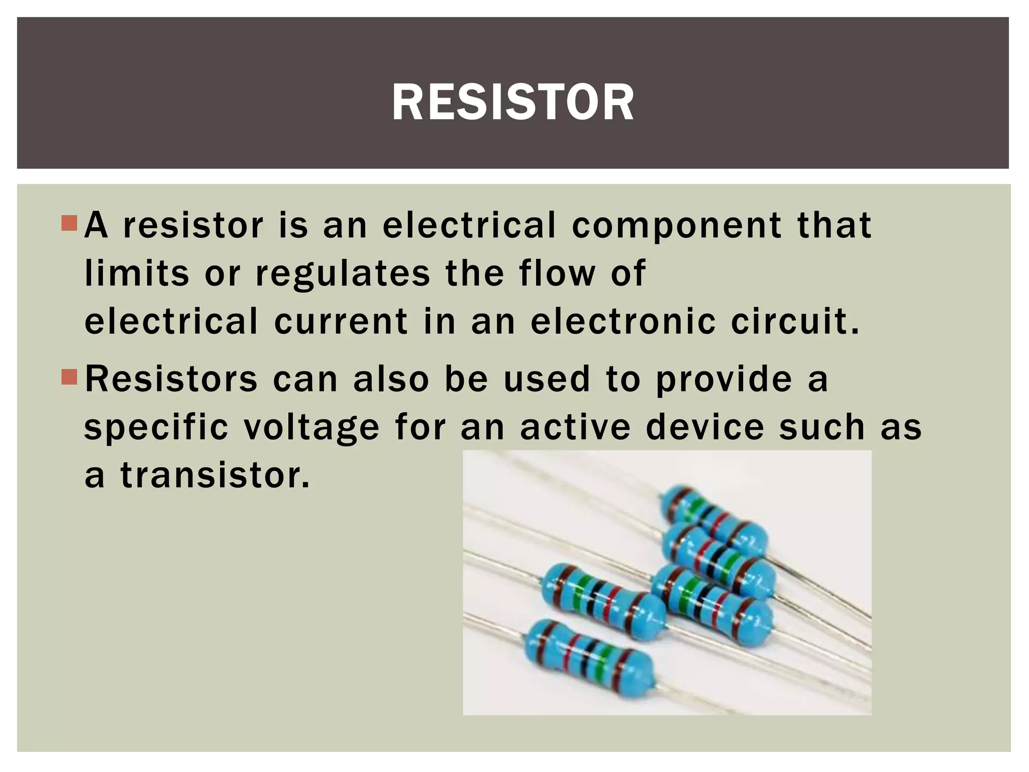 Resistor and conductor | PPTX
